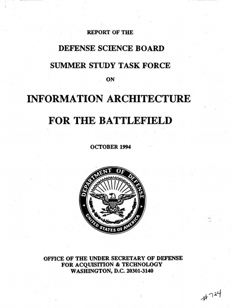 Information Architecture For The Battlefield: Defense Science Board ...