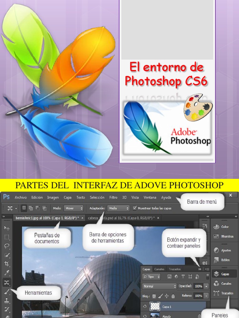 Partes de la Interfaz de Photoshop CS6 | PDF | Herramientas | Menú ...