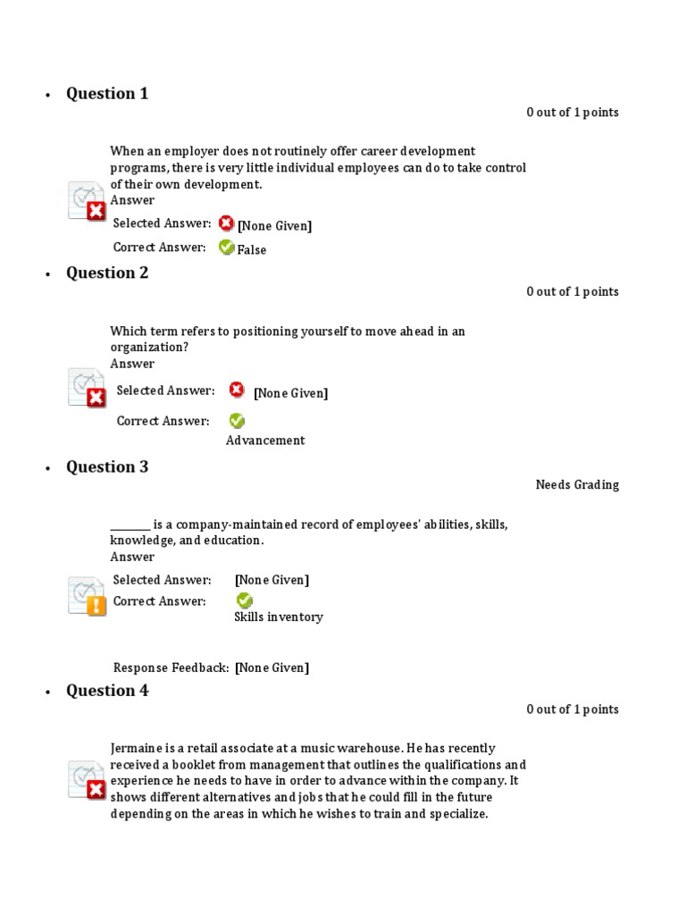 Career Development Questions | PDF | Employment | Performance Appraisal