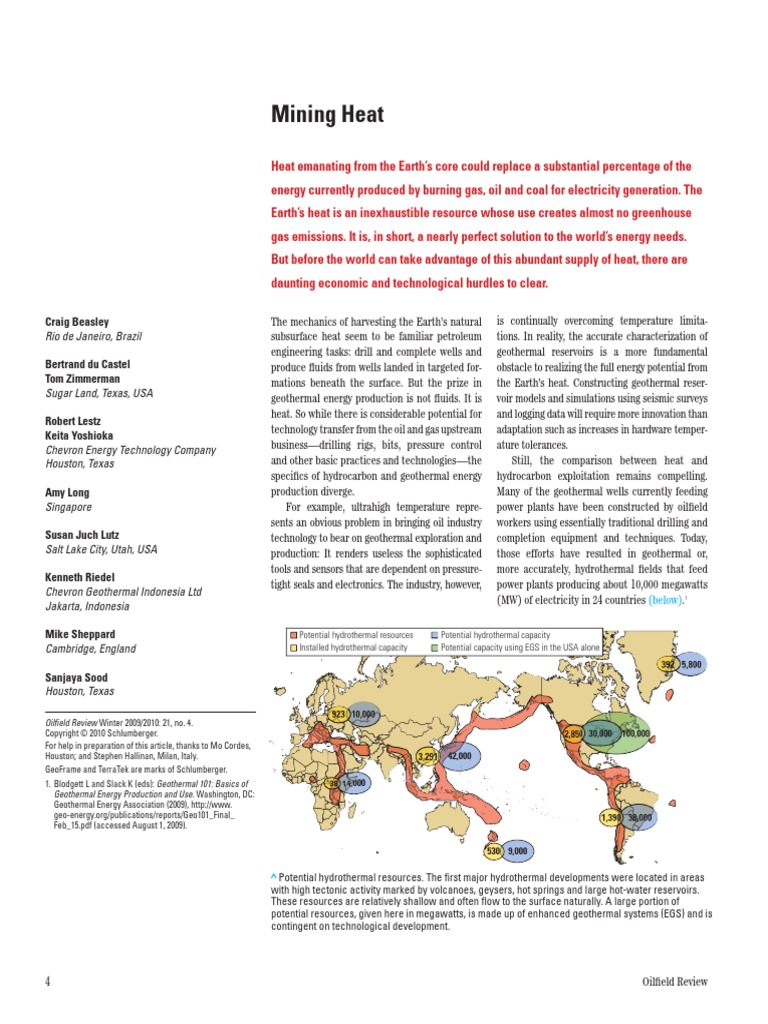 01 Mining Heat | PDF | Geothermal Energy | Steam