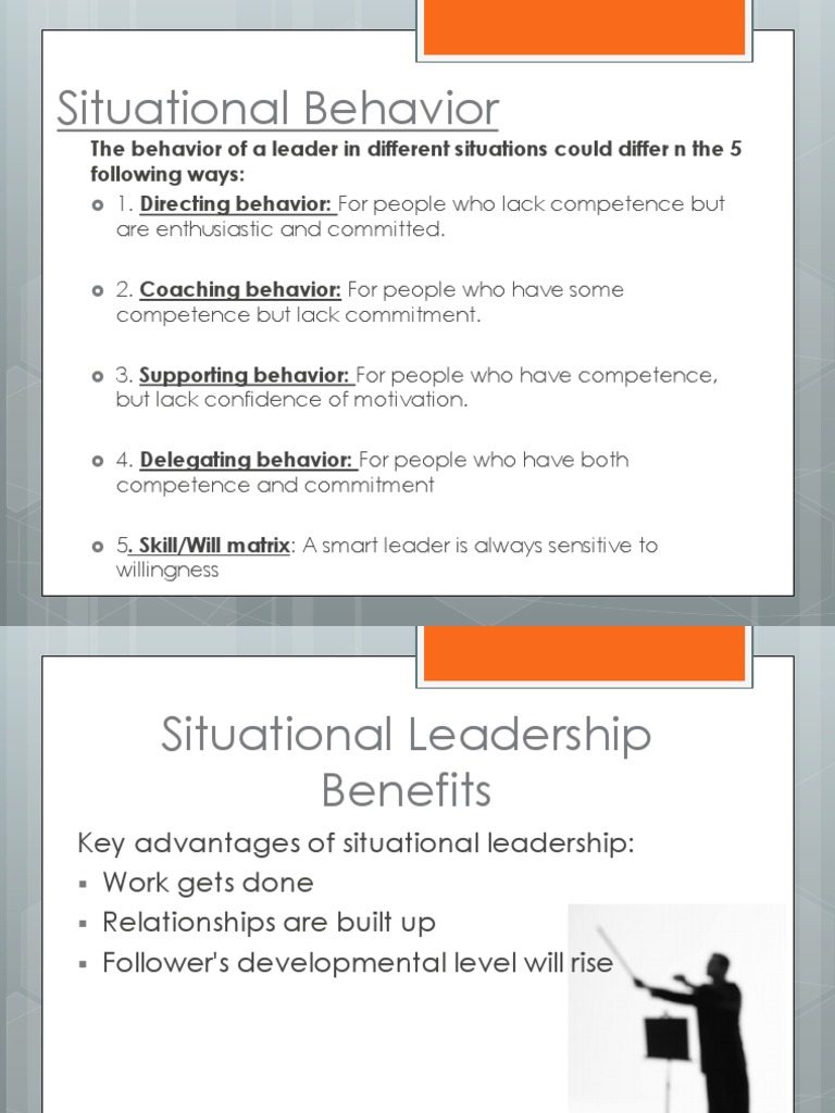 Situational Leadership Behavior Types | PDF | Career & Growth