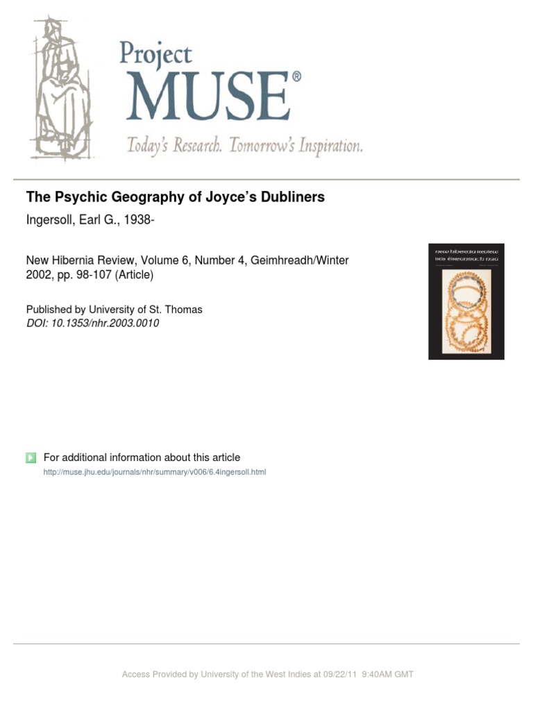 6.4ingersoll The Dubliners Analysis | PDF | Ulysses (Novel) | Dubliners