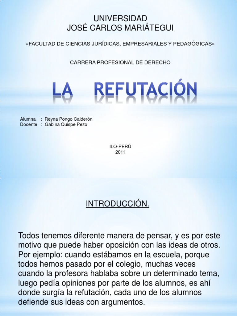 Concepto y Ejemplos de Refutación | PDF