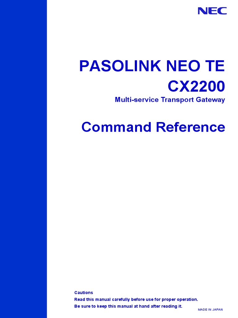 Pasolink Neo Te Cx2200 - Command Reference Ver - 02.05 | PDF | Parameter (Computer Programming ...