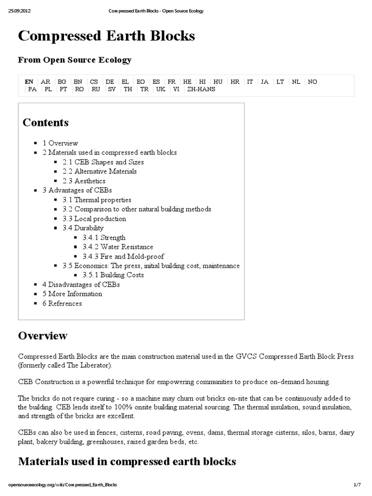 Compressed Earth Blocks - Open Source Ecology | Framing (Construction ...