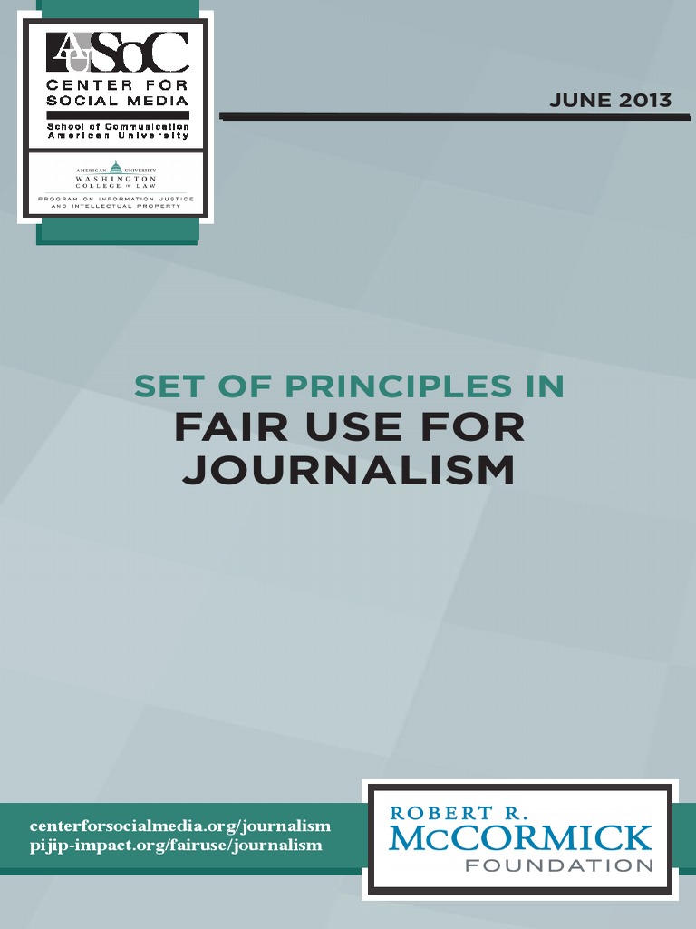 Principles in Fair Use For Journalism | PDF | Fair Use | Journalism
