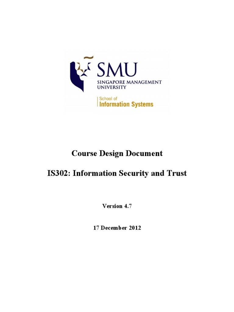 Course Design Document IS302: Information Security and Trust | PDF ...
