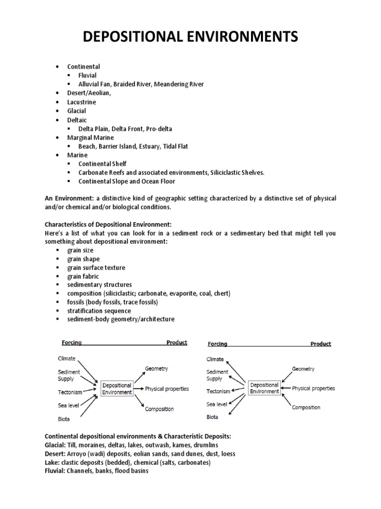 Depositional Environments | PDF | Sedimentary Rock | River