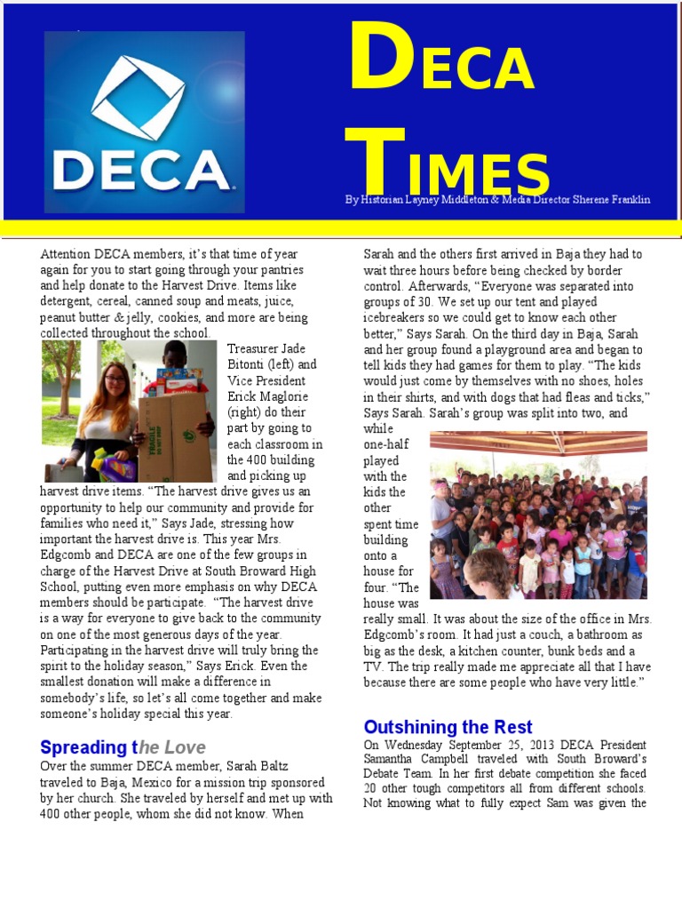 DECA Activities and Achievements | PDF | Leisure