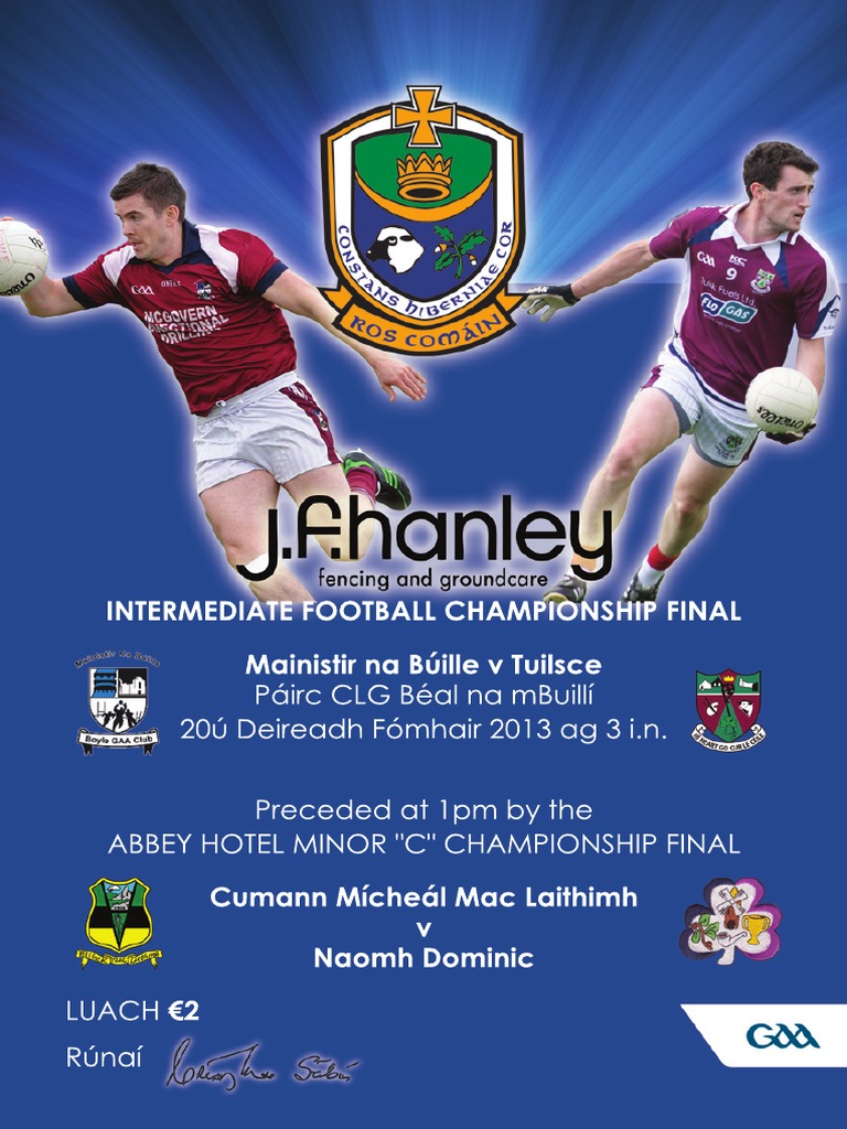 2013 JF Hanley IFC Final Programme | PDF | Ireland | Gaelic Games