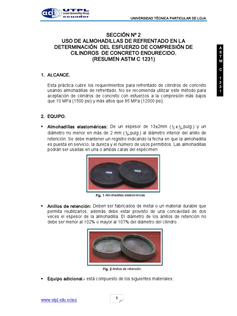 Uso de Almohadillas Neopreno en ASTM C1231 | PDF | Science | Ingeniería