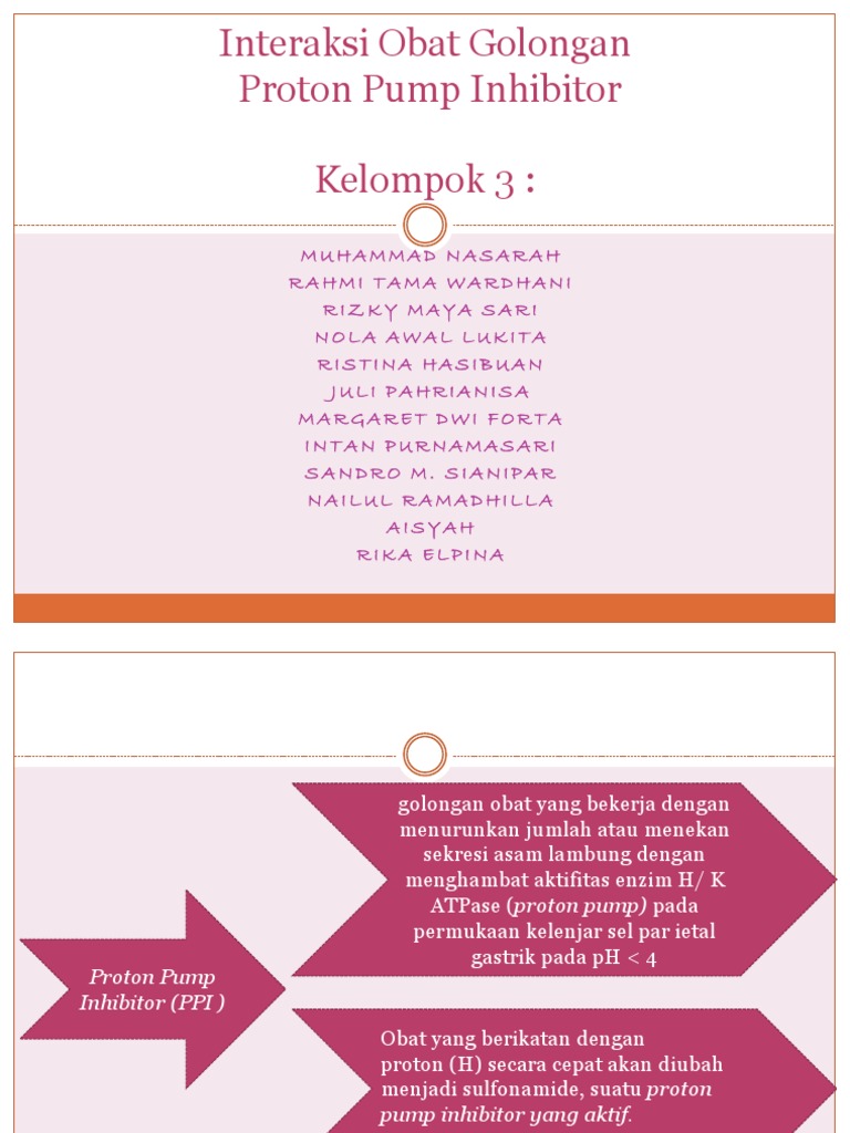 Tugas IO Obat Proton Pump Inhibitor Sesuai Drug Interaction Facts | PDF ...