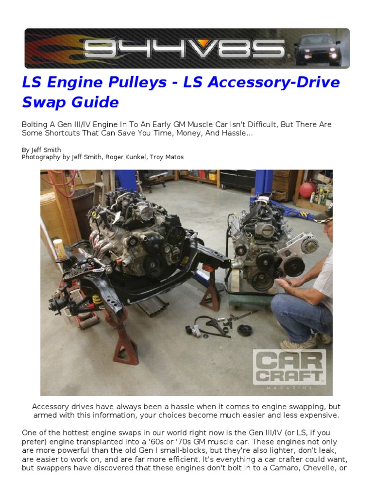 LS Engine Pulleys - LS Accessory-Drive Swap Guide | PDF | Belt ...