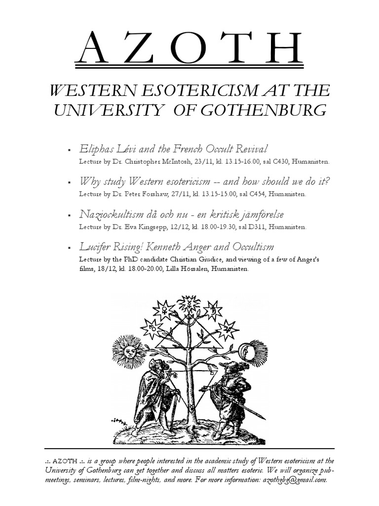 Azoth: Western Esotericism at The University of Gothenburg | PDF ...