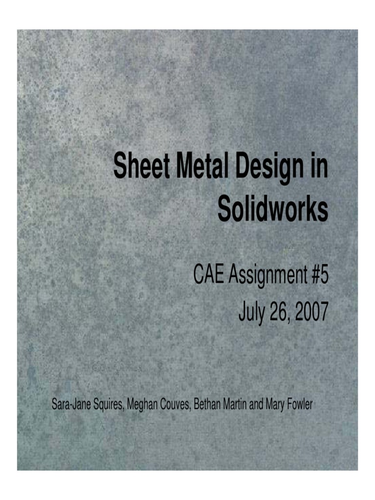 Solidworks Sheet Metal Design Guide | PDF | Sheet Metal | Extrusion