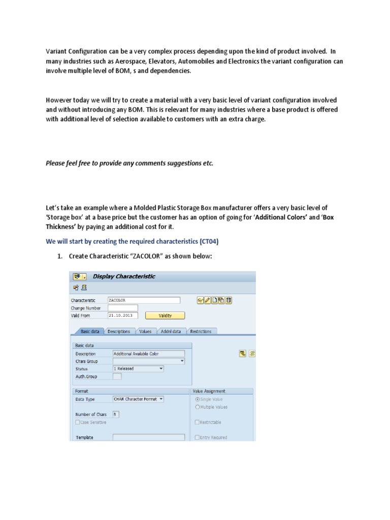 Variant Configuration Without BOM | PDF | Business | Computing