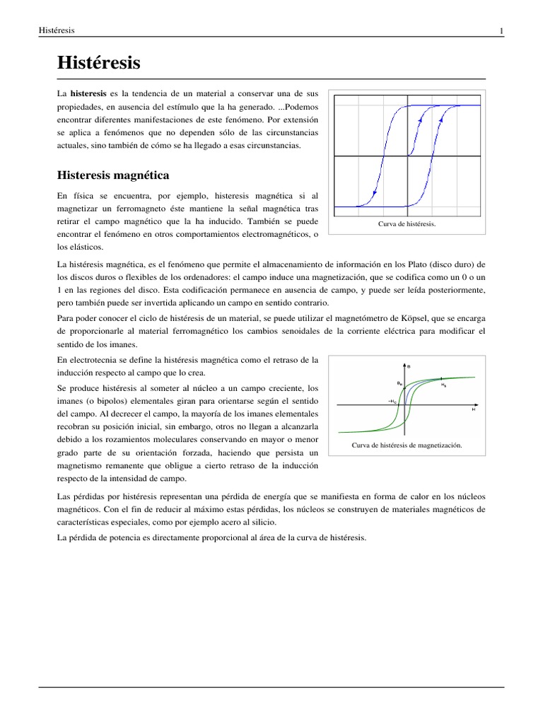 Histéresis | PDF | Histéresis | Física