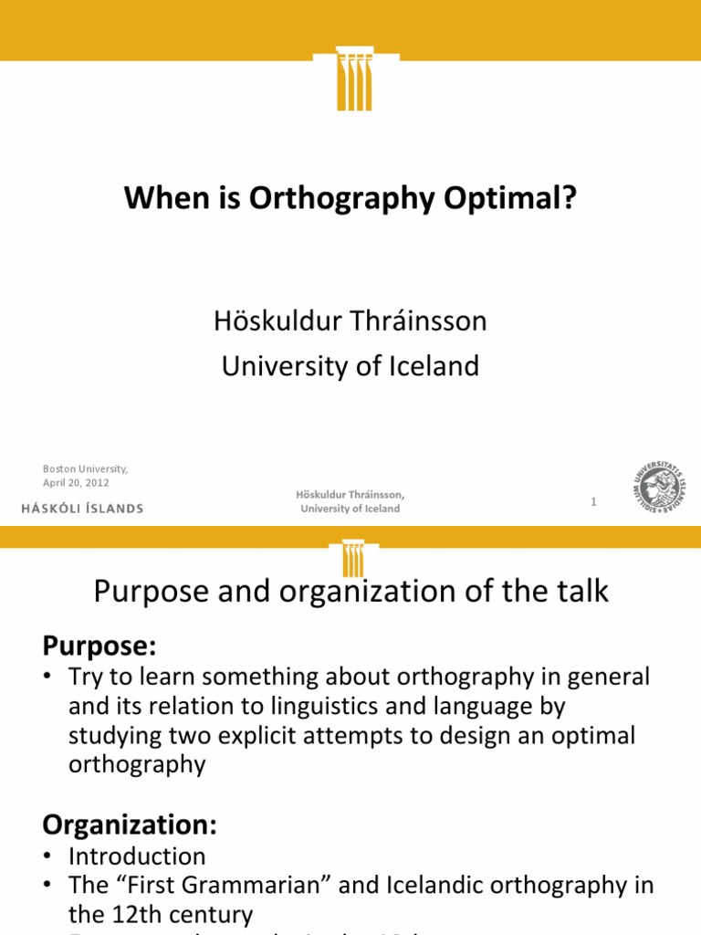 Optimal Orthography Presentation | Orthography | Vowel