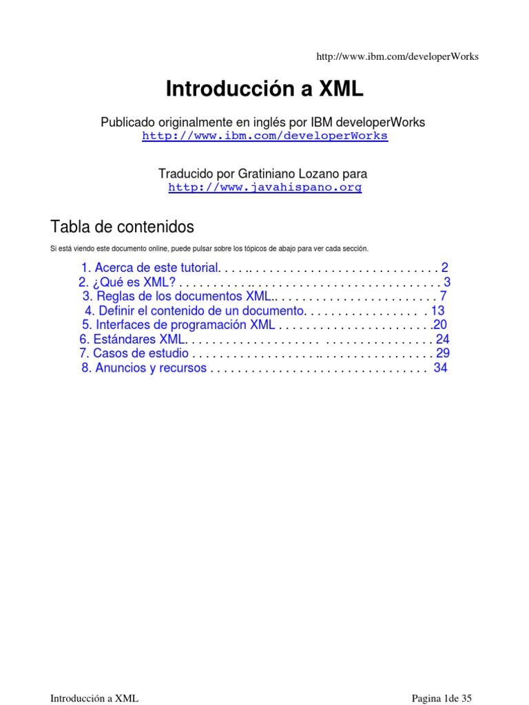 Introduccion A XML | PDF | Xml | Lenguaje de marcado