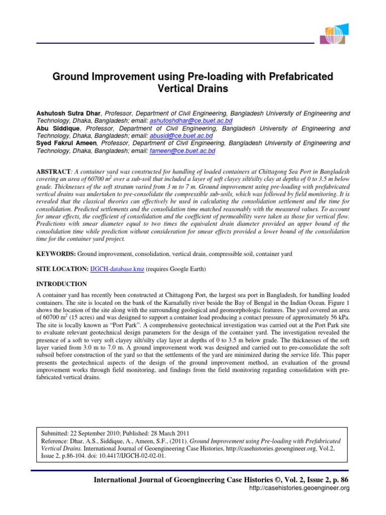 Ground Imporvement Using Pre-Loading With PVD PDF | PDF | Soil ...