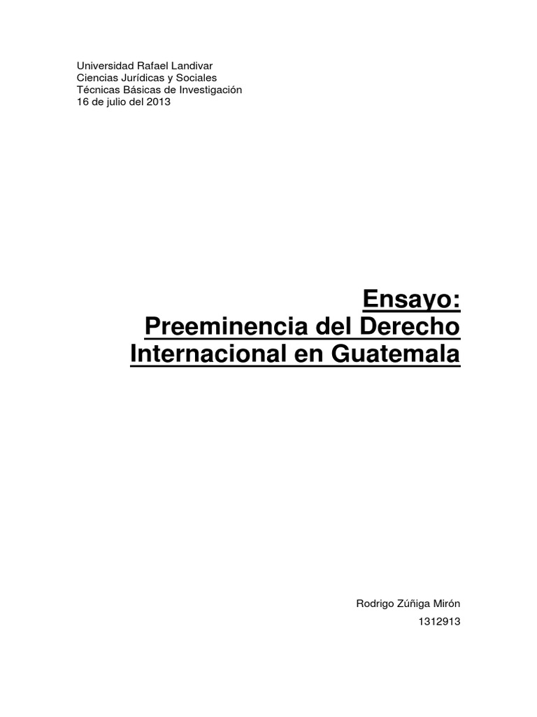 Preeminencia Del Derecho Internacional | PDF | Ley internacional ...
