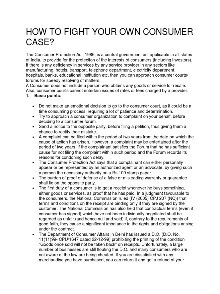 Consumer Case | PDF | Appeal | Contractual Term