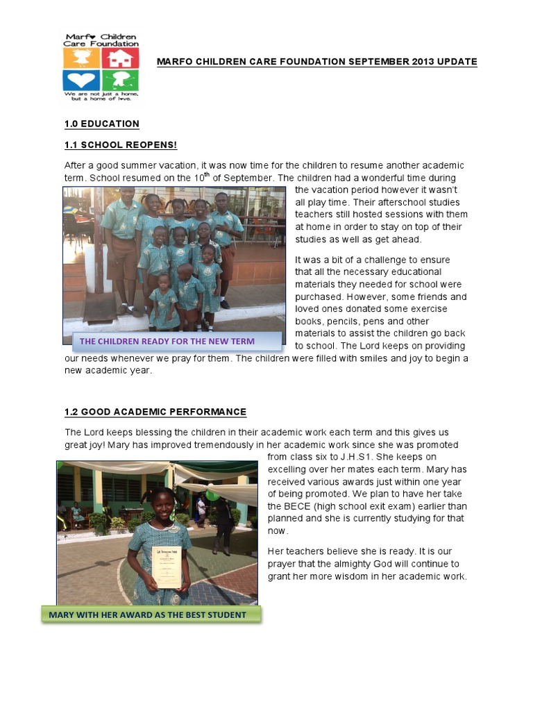 MCCF September 2013 Update | PDF | Religious Behaviour And Experience ...