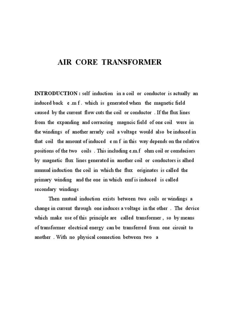 Air Core Transformer | Download Free PDF | Transformer | Inductor