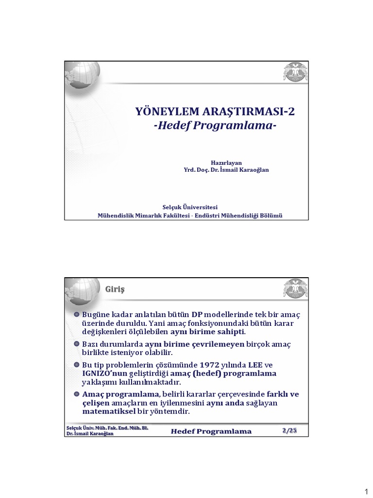 2-Hedef Programlama (2sunu) | PDF