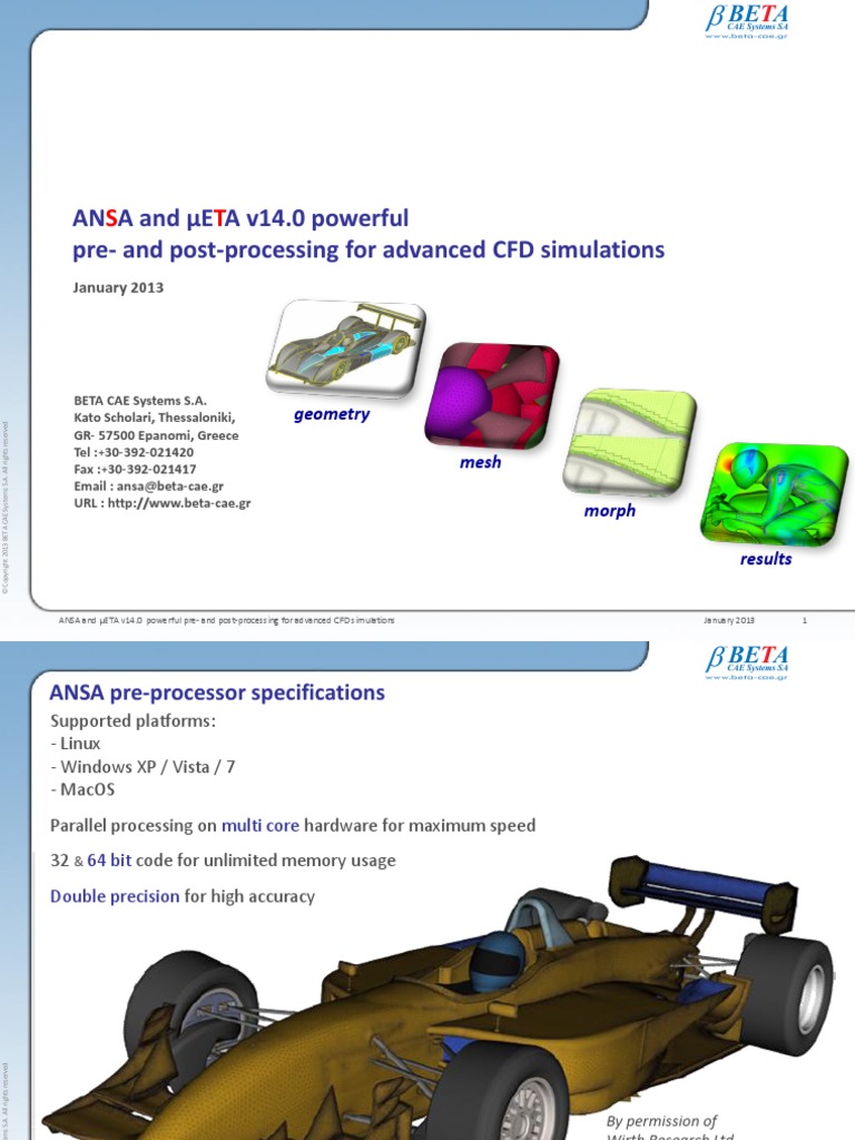An Aandμe A V14.0 Powerful Pre-And Post-Processing For Advanced Cfd Simulations | PDF ...