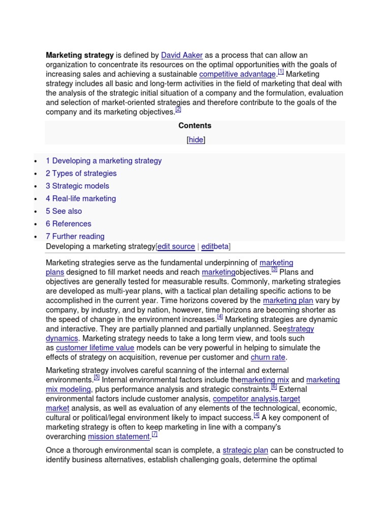 Marketing Strategy | PDF | Marketing Strategy | Strategic Management