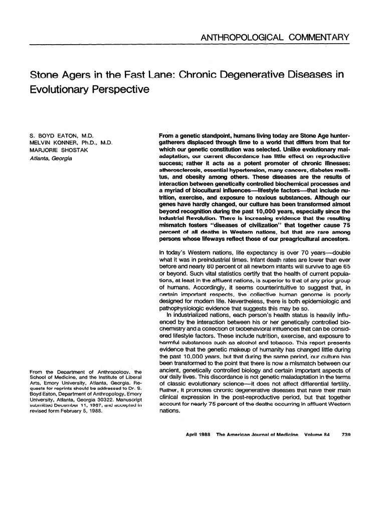 Eaton, Konner, Shostak - 1988 - Stone Agers in The Fast Lane Chronic ...