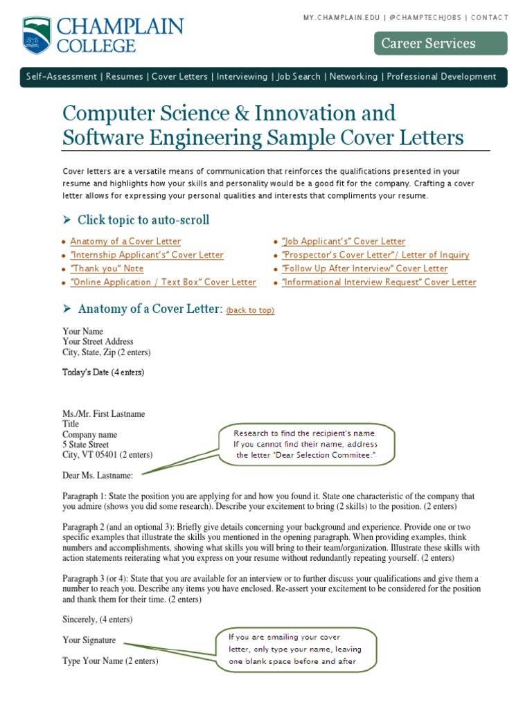 CSI Sample Cover Letters | PDF | Résumé | Programmer