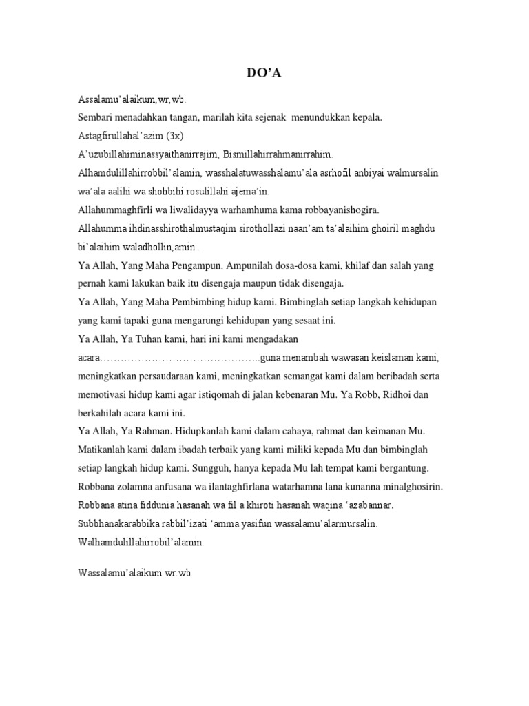 Doa Acara Resmi | PDF