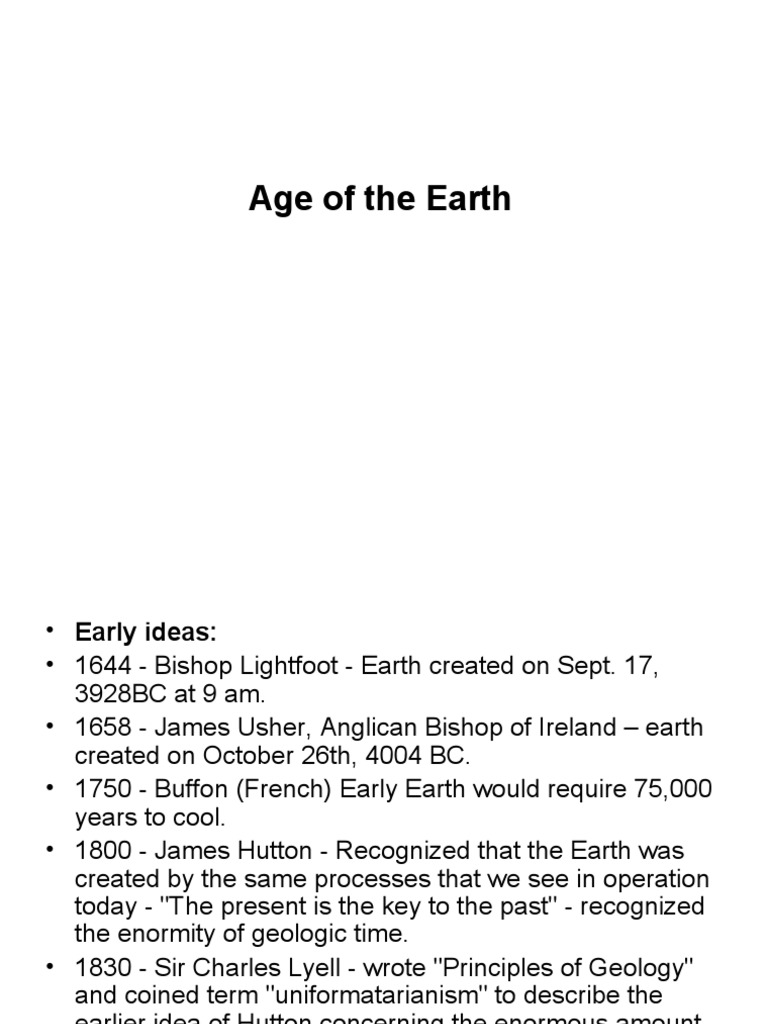 Earth's Age: Historical and Modern Insights | PDF | Earth | Geology