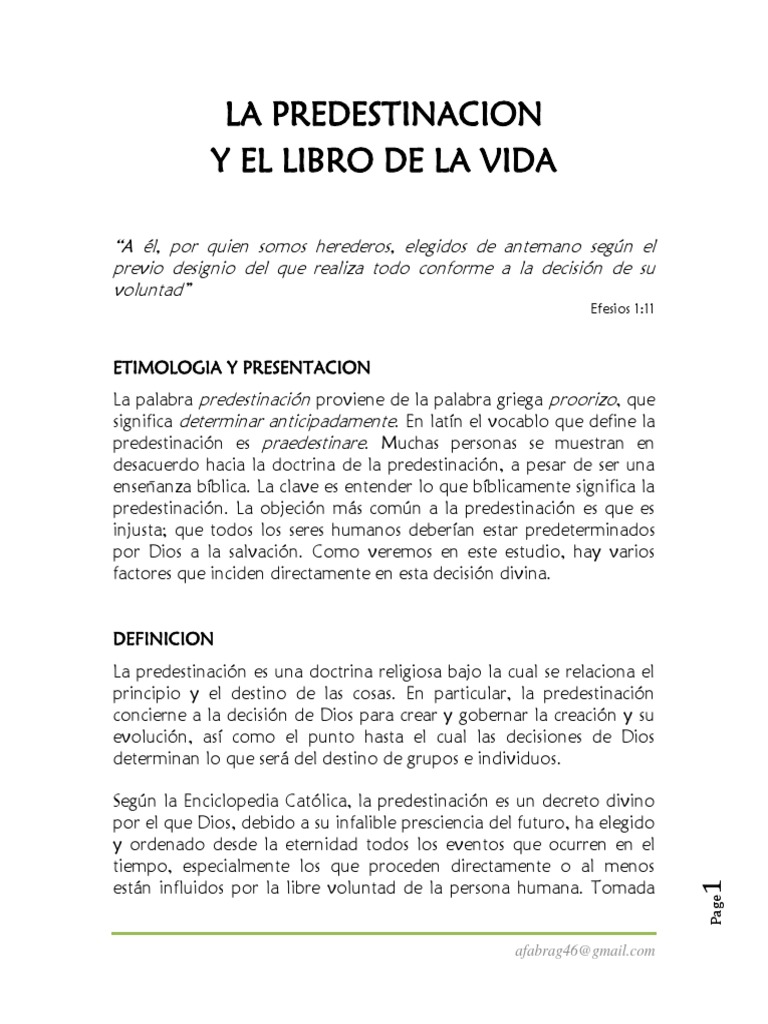 La Predestinación | PDF | Predestinación | Gracia divina