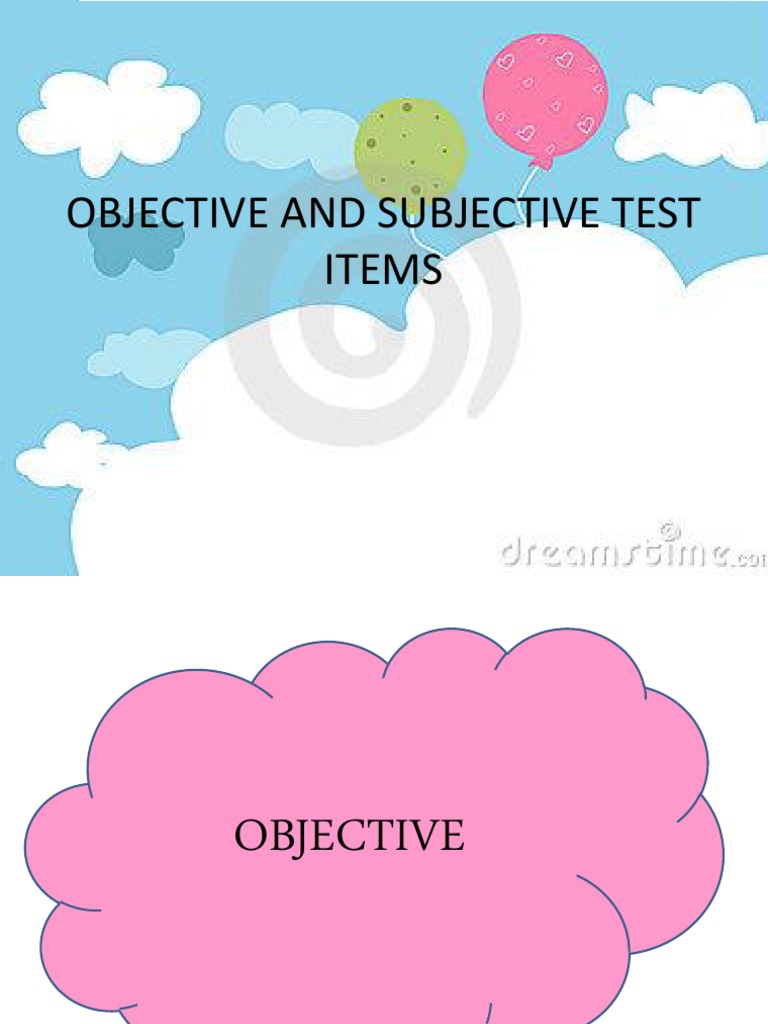 Objective vs Subjective Test Types | PDF | Linguistic Typology ...