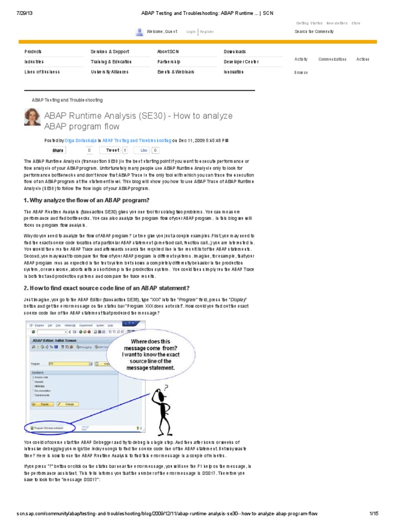 Abap Runtime Analysis Se30 How To Analyze Abap Program Flow Pdf Subroutine Hypertext