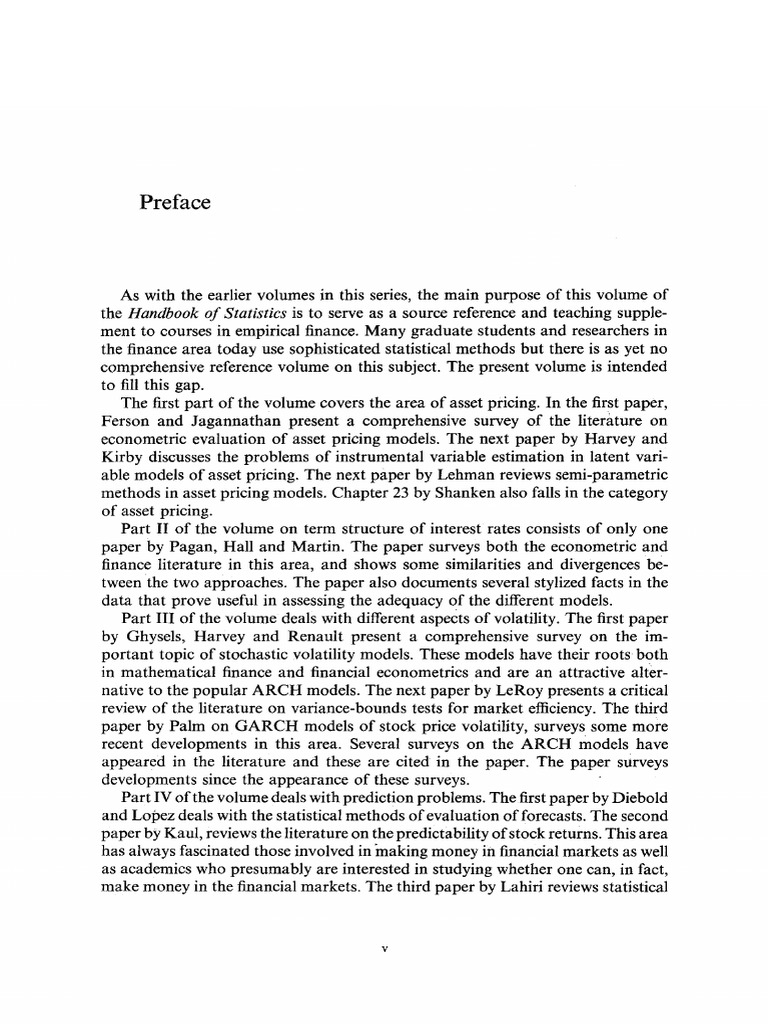 Handbook of Statistics Vol 14 (Elsevier, 1996) WW | PDF | Capital Asset ...