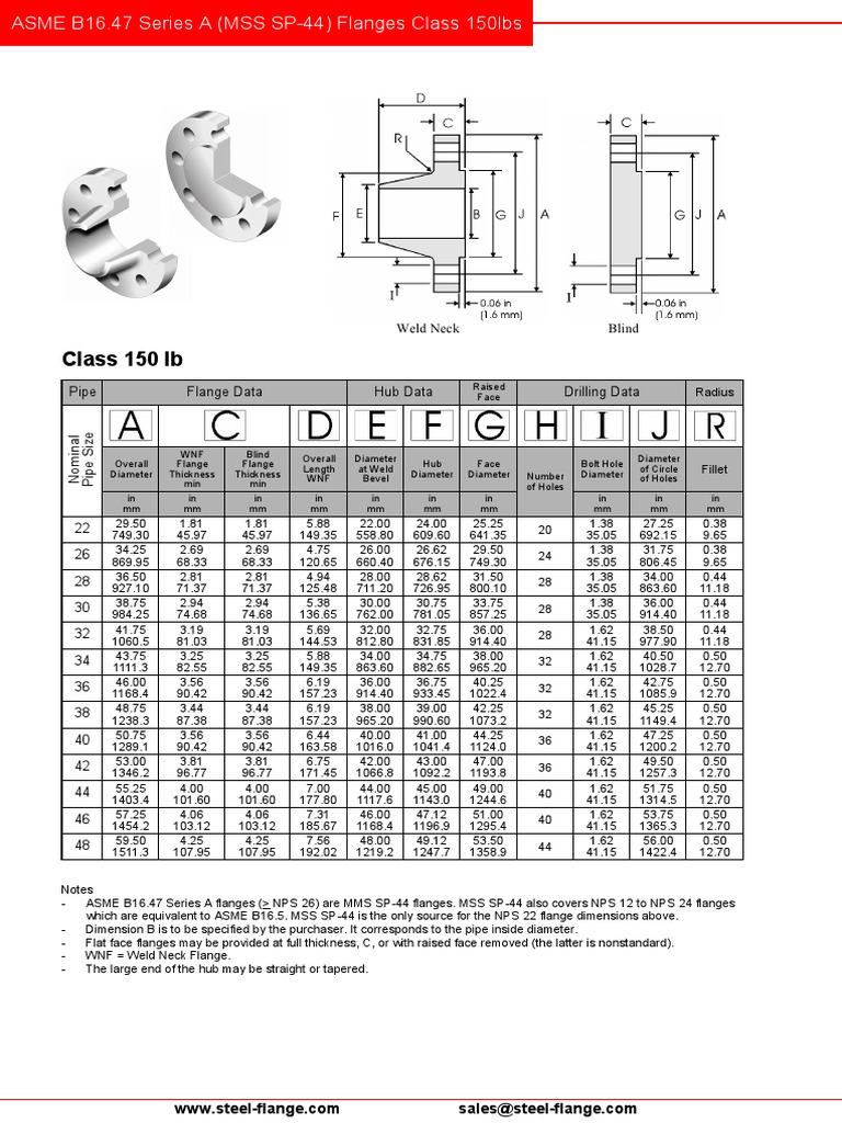 ASME B16.47 Series A Flange Specs | PDF