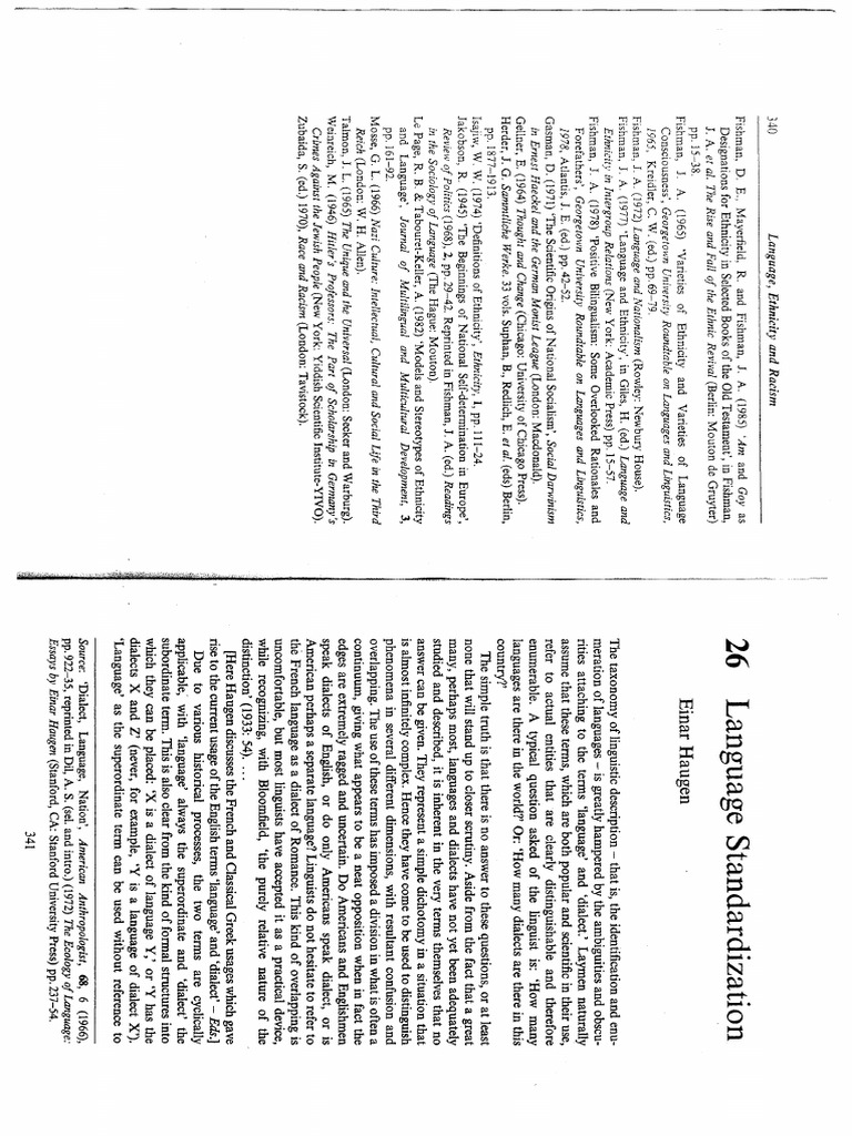 Einar Haugen: Language Standardization