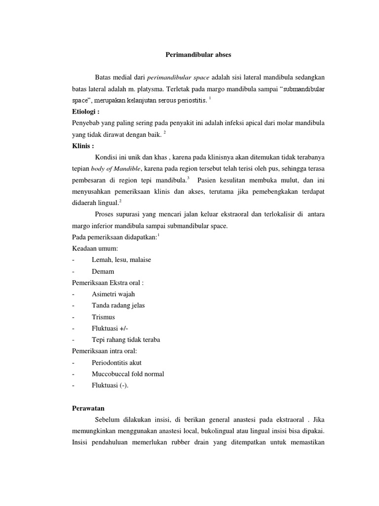 Perimandibular Abses | PDF | Kajian Bahasa Asing | Kesehatan Holistik