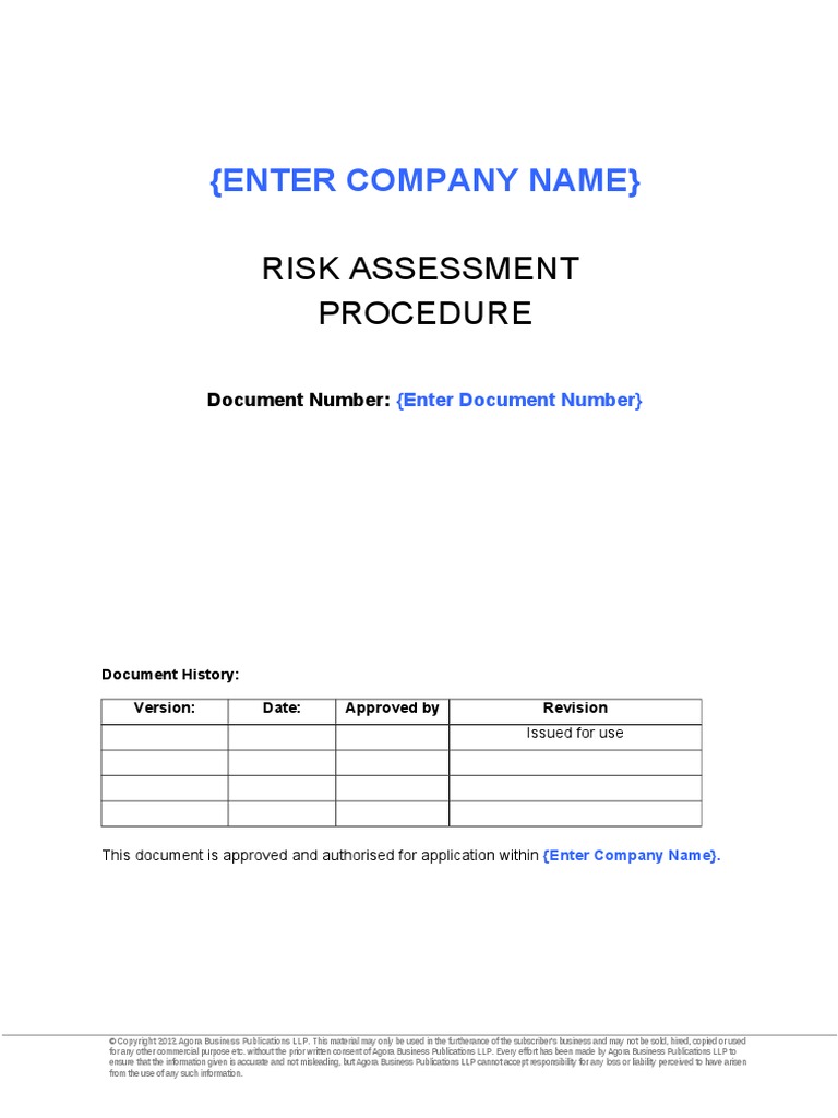 Risk Assessment Procedure | PDF | Risk | Risk Assessment