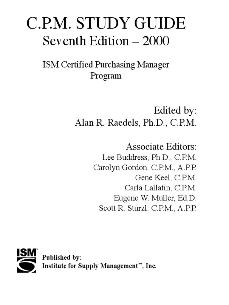 CPM Study Guide（完全版M1，M2，M3，M4模块，适合CPM及CPSM学习使用） | PDF | Test ...