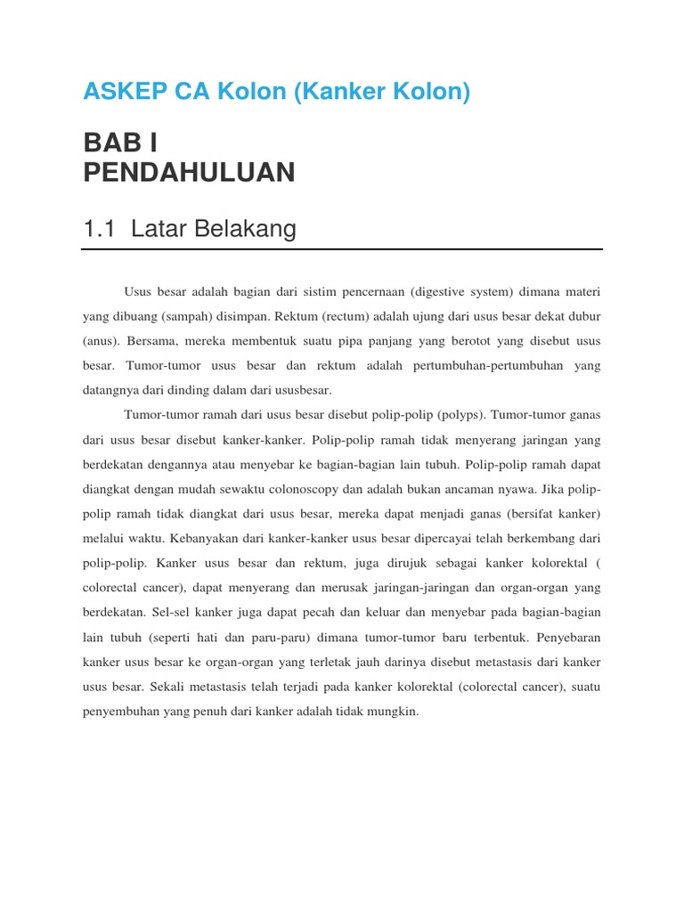 Askep CA Kolon | PDF