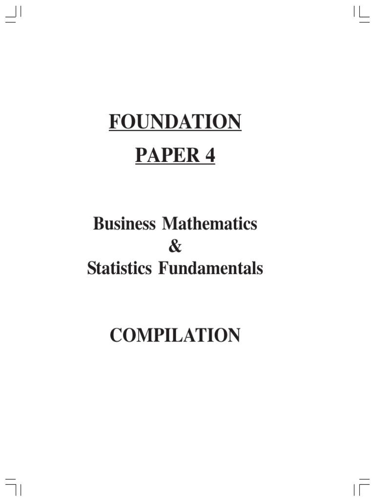 Foundation Paper 4 Full | PDF | Percentage | Speed