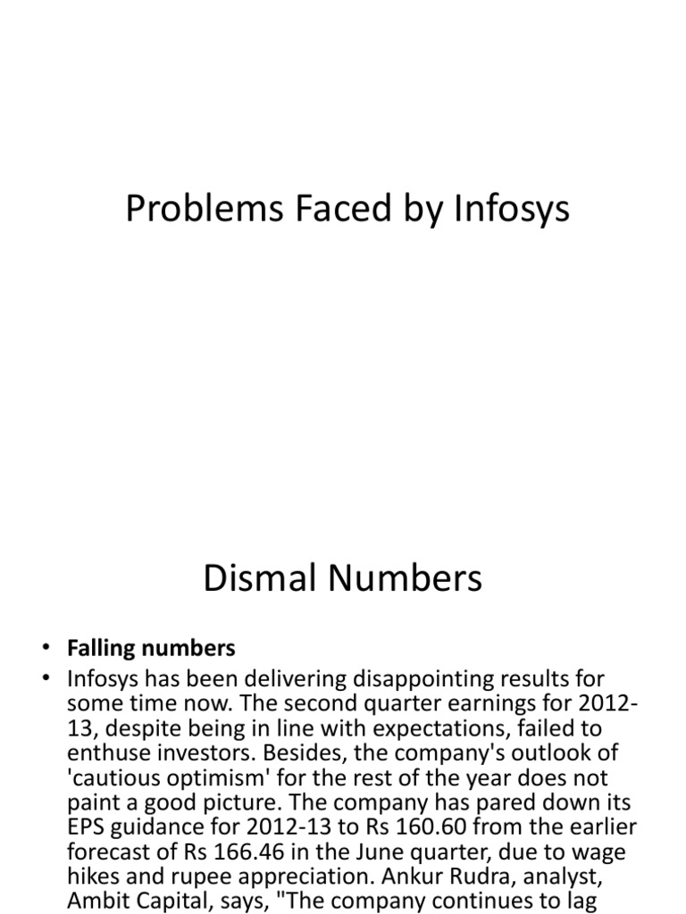 Problems Faced by Infosys and Recomendations | PDF | Mergers And ...
