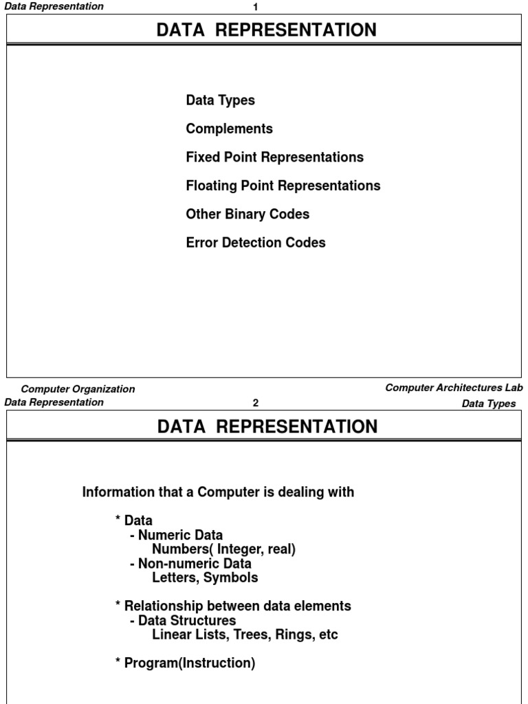 Data Representation | PDF | Binary Coded Decimal | Subtraction
