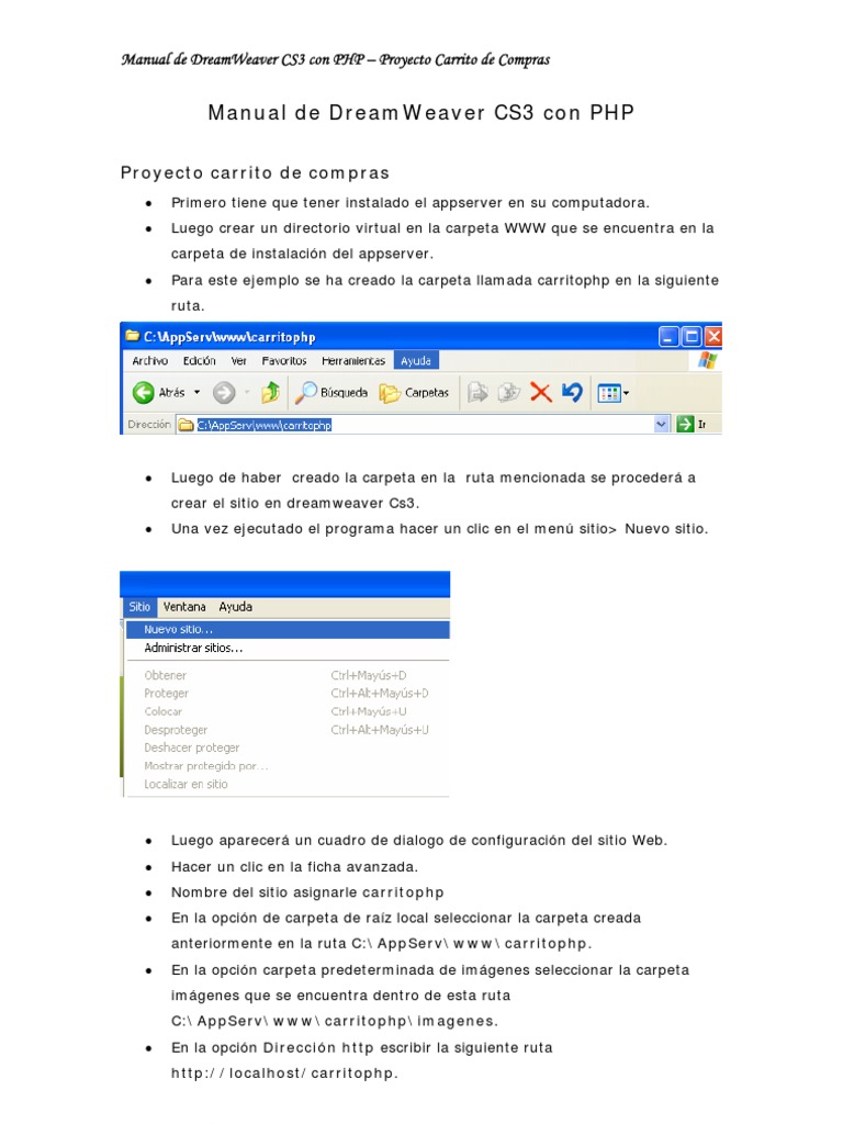 Manual de Dream Weaver CS3 Con PHP | PDF | Adobe Dreamweaver | Tabla (base de datos)