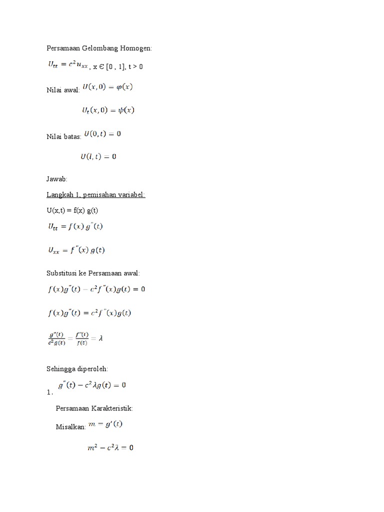 Persamaan Gelombang Homogen | PDF